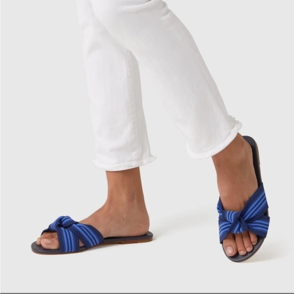 Rothy's | Shoes | Rothys The Knot Navy Cobalt Stripe Knotted Sandals ...